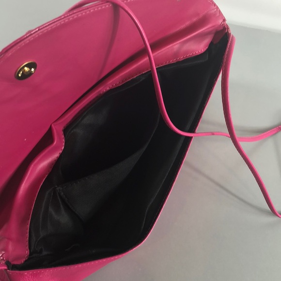 Vintage | Bags | Vtg Vegan Hot Pink Bow Front Clutch Purse | Poshmark
